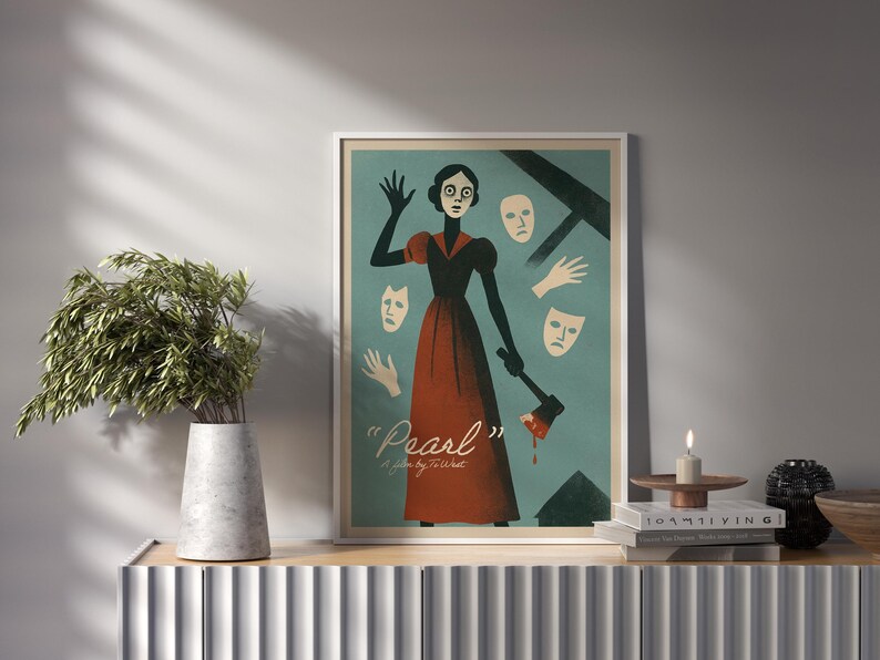 Pearl 2022 Movie Poster, Mia Goth Art Print, Ti West Horror Film Decor ...