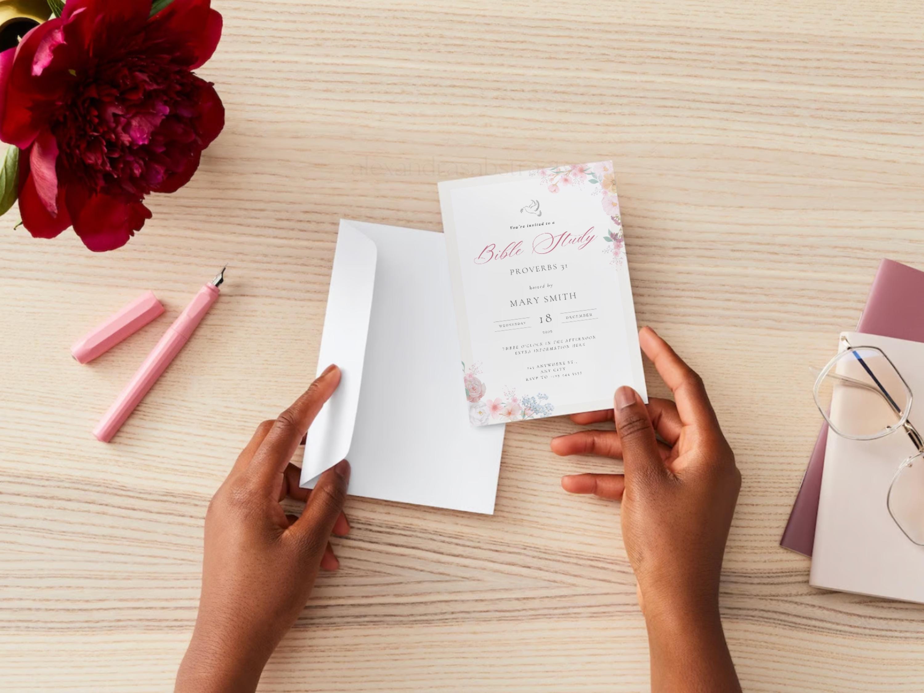 Bible Study Invitation, Church Group Invitation, Church and Bible Event ...