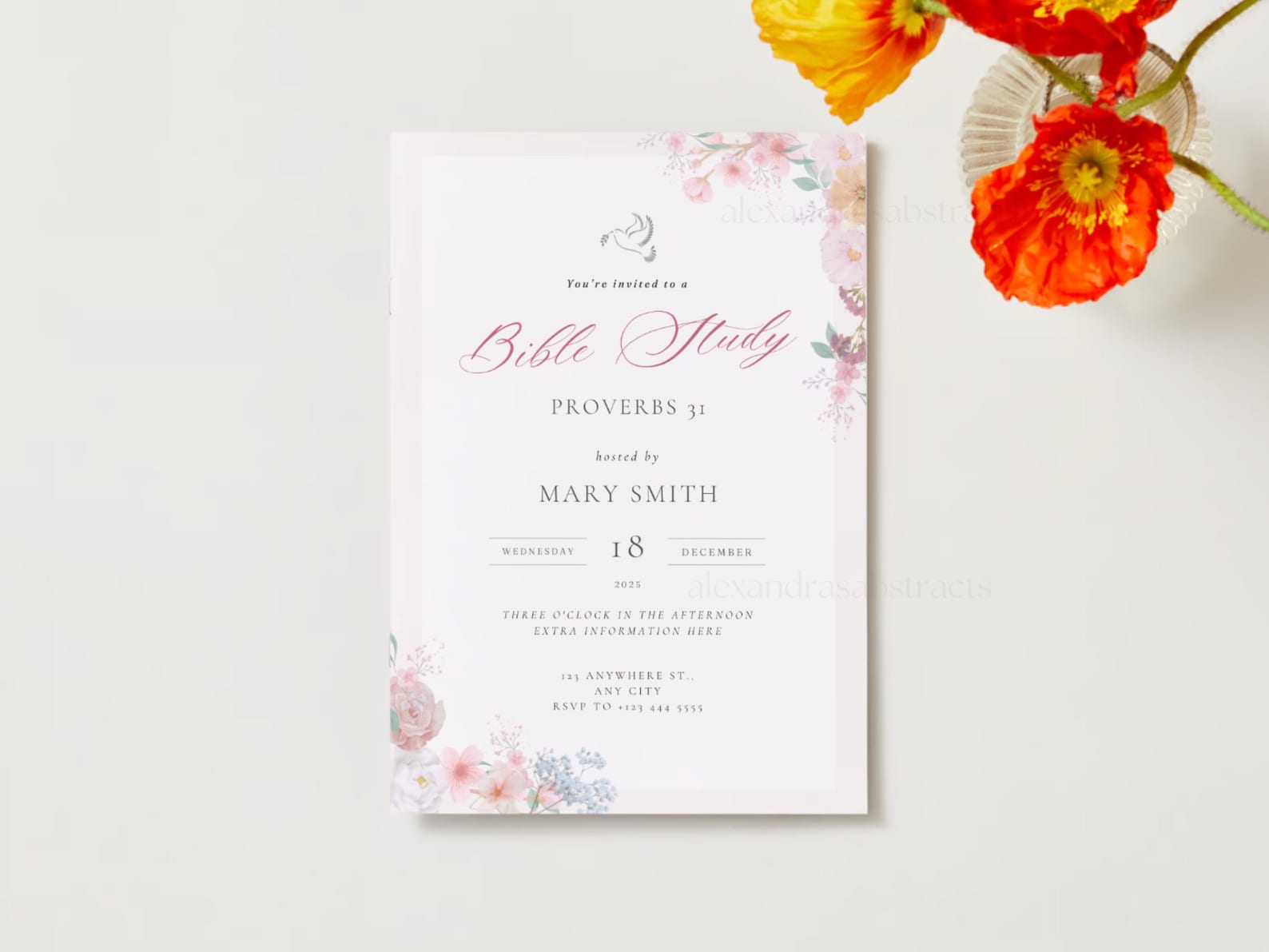 Bible Study Invitation, Church Group Invitation, Church and Bible Event ...