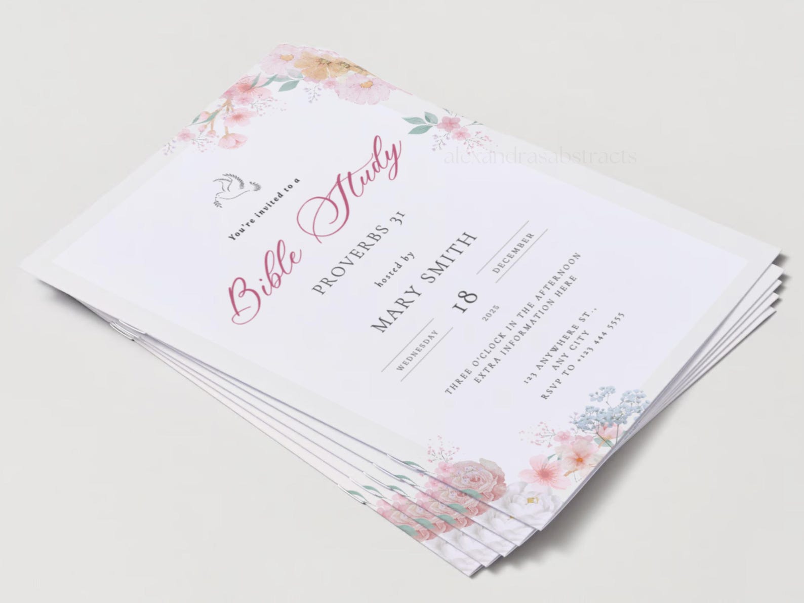 Bible Study Invitation, Church Group Invitation, Church and Bible Event ...