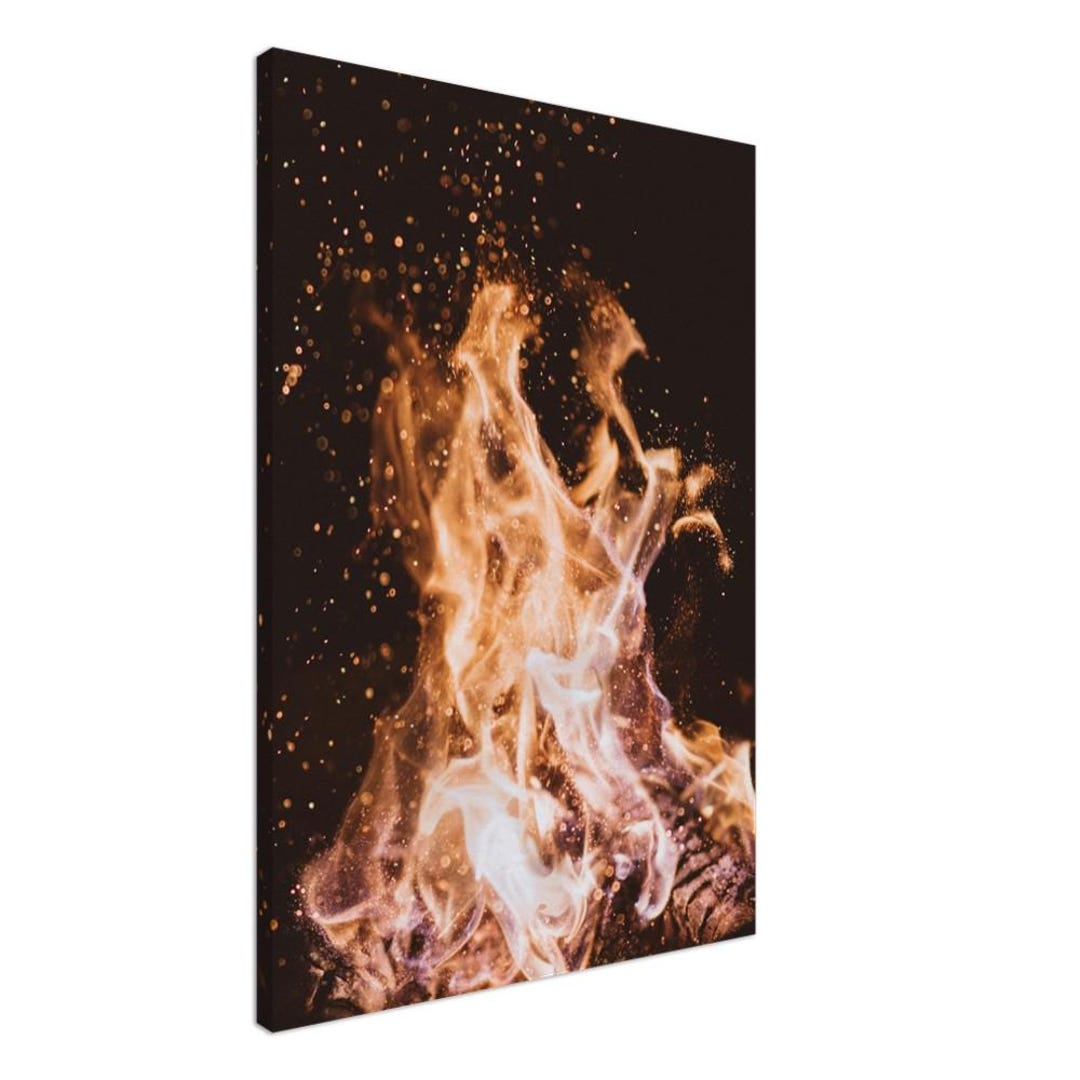 Warm Cozy Fire Canvas - Etsy