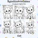 Cat Coloring Pages for Kids: Bold & Easy Designs (PDF) - Etsy