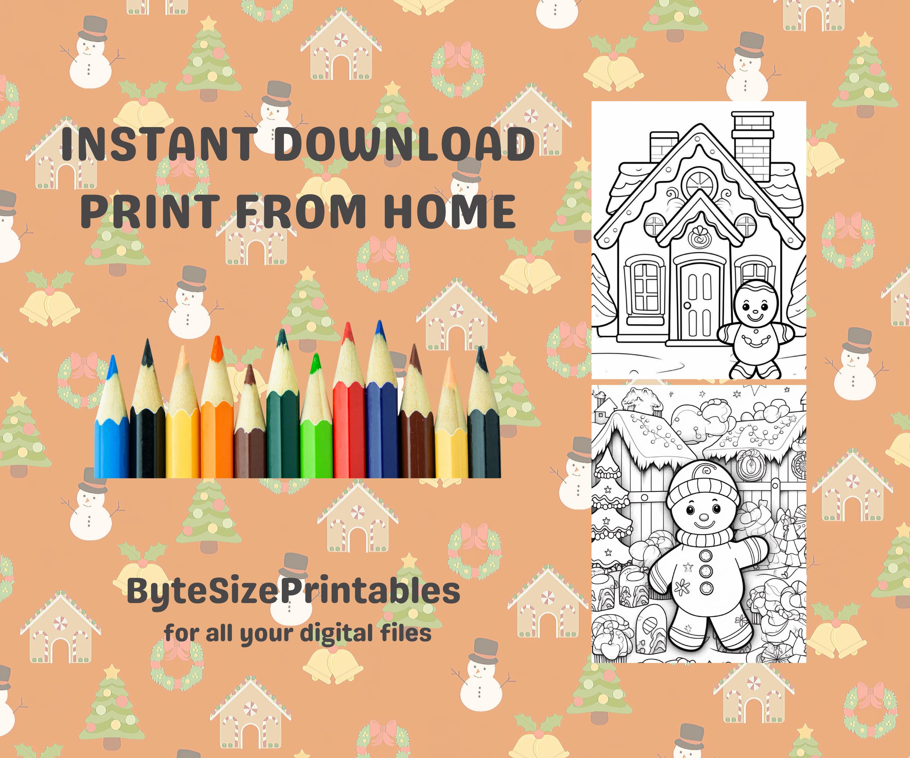 Printable Gingerbread Coloring Pages – Holiday Cookie Designs (PDF) - Etsy