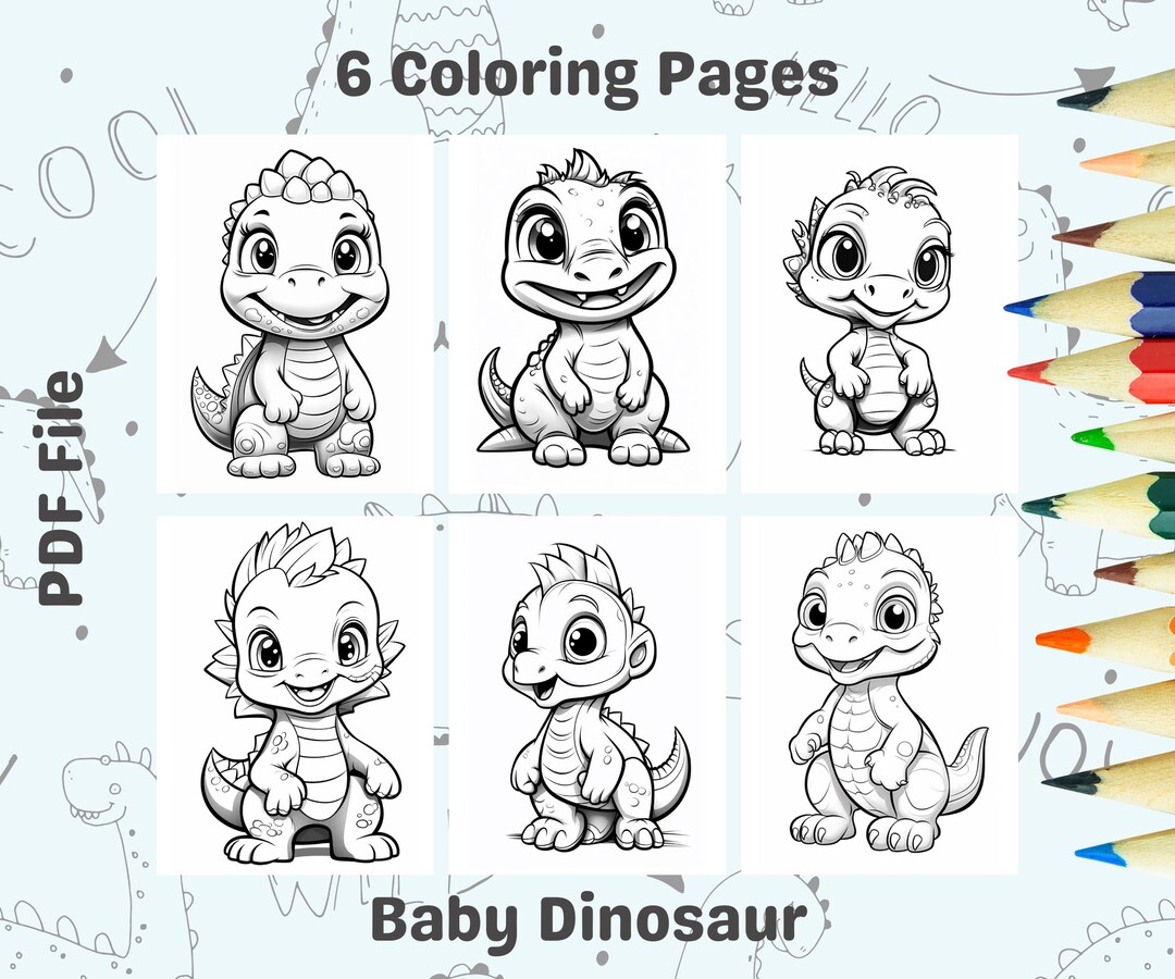 Printable Baby Dinosaur Coloring Pages – Easy Prehistoric Designs (PDF ...