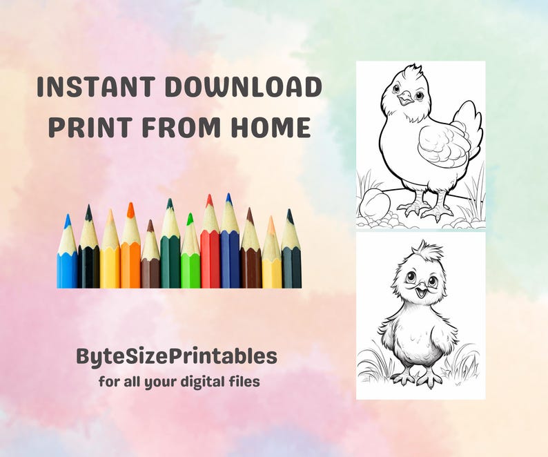 Baby Chick Coloring Pages Printable – Farm-themed Pages – Animal ...