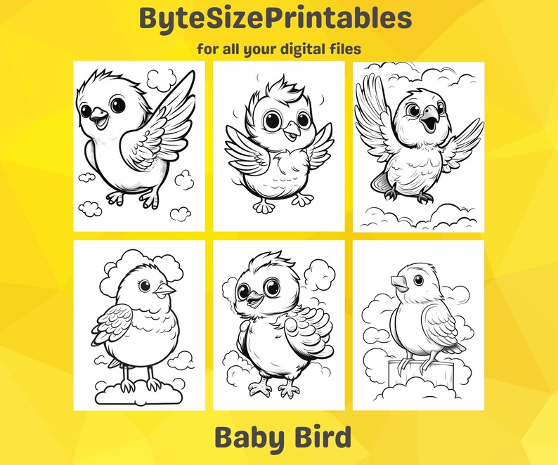 Printable Baby Bird Coloring Pages – Spring Animal Designs (PDF) - Etsy ...