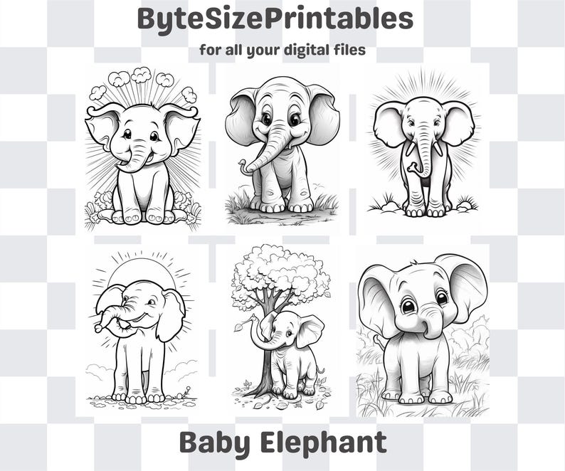 Baby Elephant Coloring Pages Printable – Easy Printable Sheets for Kids ...