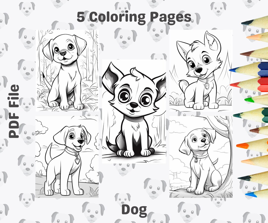 Printable Dog Coloring Pages – Pet & Puppy Designs (PDF) - Etsy Canada