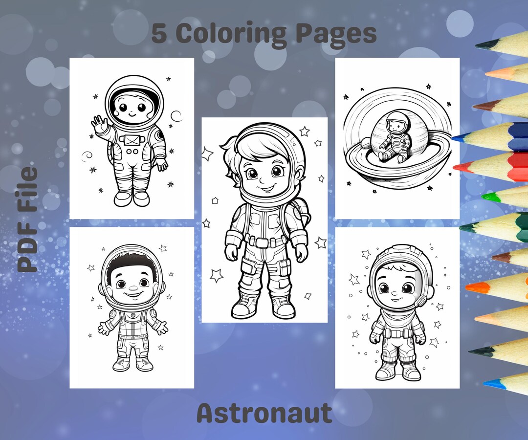 Printable Astronaut Coloring Pages – Space Exploration Designs (PDF) - Etsy