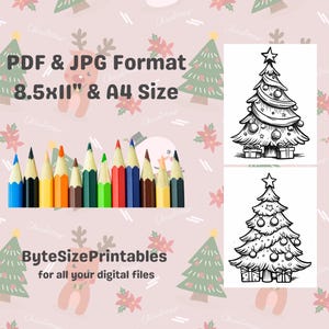 Christmas Tree Coloring Sheets – Easy Festive Printables (PDF) - Etsy
