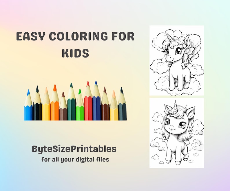 Printable Unicorn Coloring Pages – Fantasy Magic Designs (PDF) - Etsy