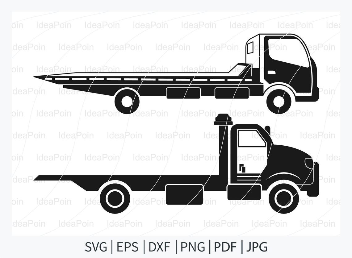 Rollback Tow Truck SVG, Clipart Cricut, Wrecker Silhouette (digital ...