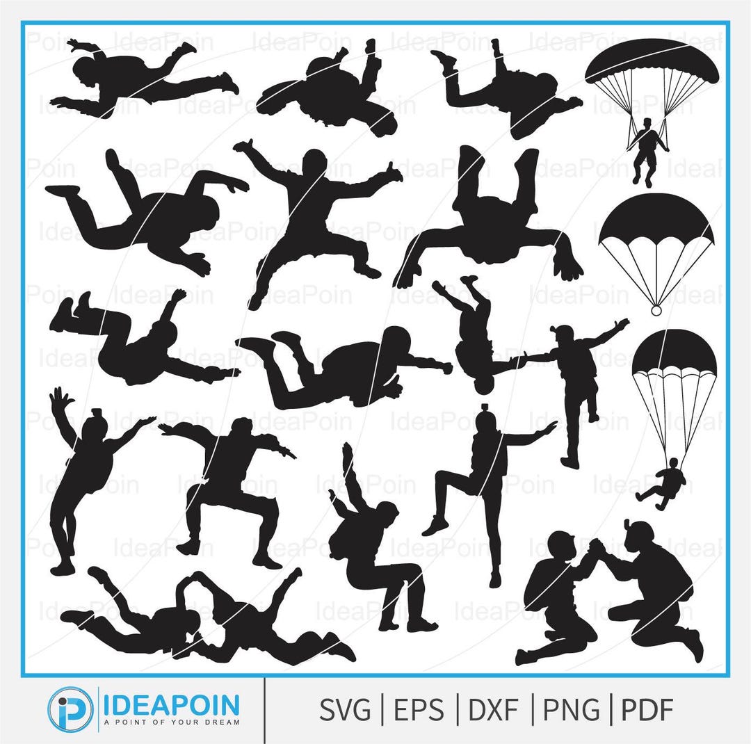 Skydiving Silhouette SVG Bundle, Parachute Jump (digital Download) - Etsy