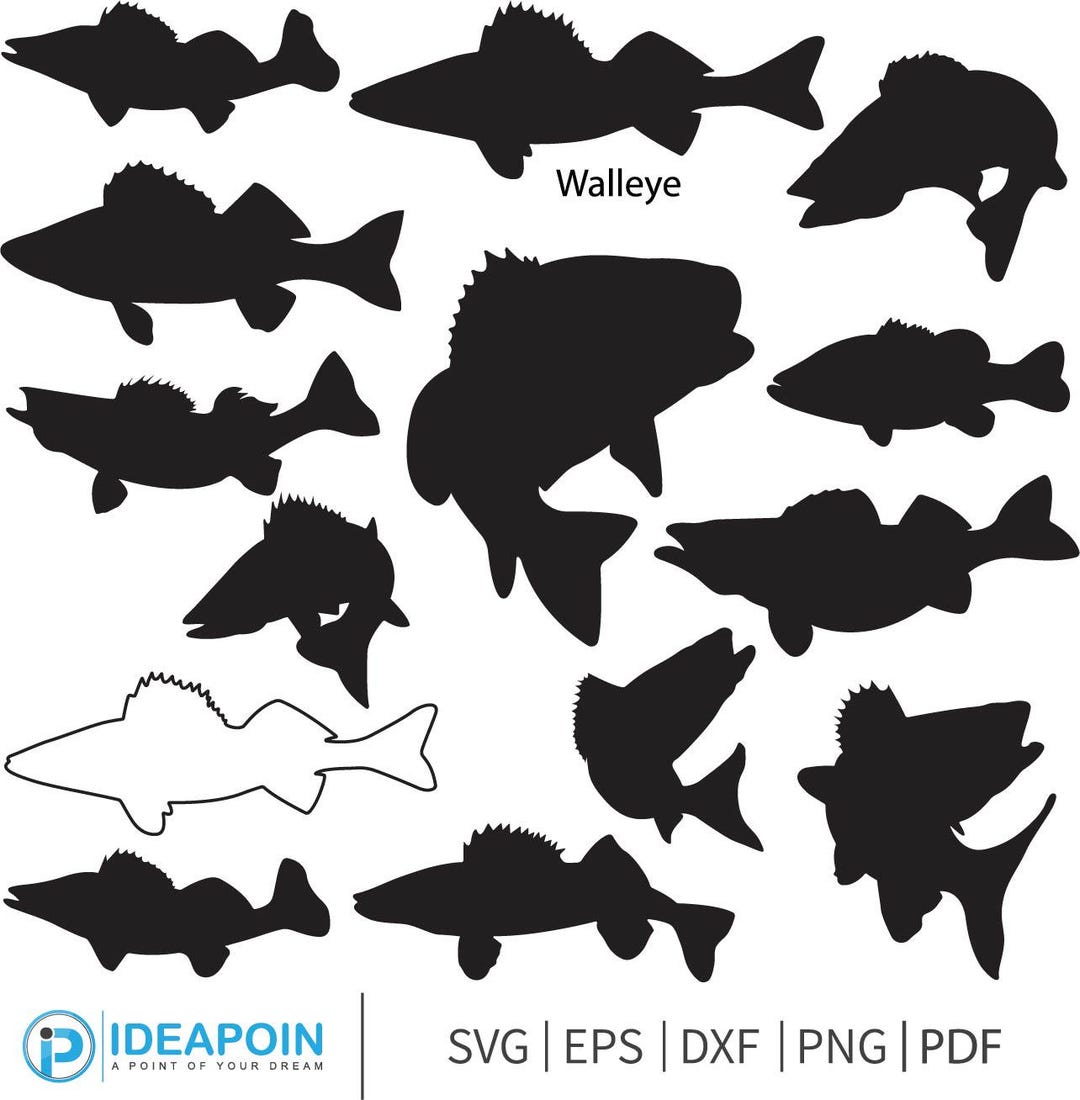Walleye Fish SVG, Walleye Fish Silhouettes, Fish Svg, Walleye Fish SVG ...