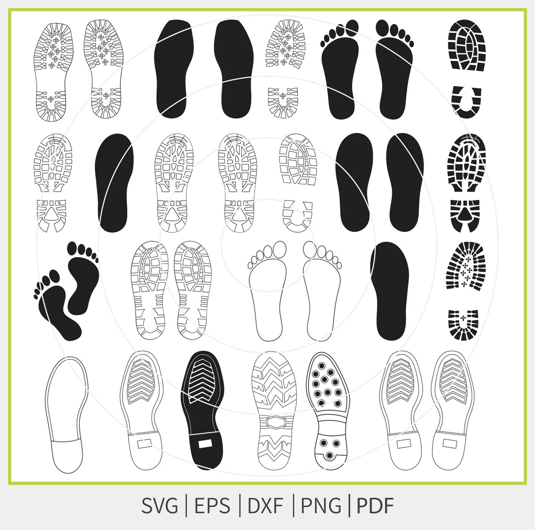 Boots Sole Svg File, Hiking Boots, Boot Print PNG, Sole Silhouette ...