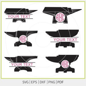 Anvil Silhouette Clipart, Monogram Design (svg, Png, Dxf, Eps) - Etsy