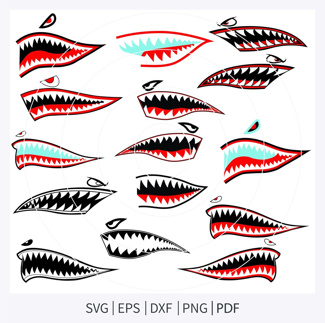 Shark Mouths Svg, Bomber Tigers Shark Mouth SVG, Shark Mouth and Eye, Shark Mouths Vector ...