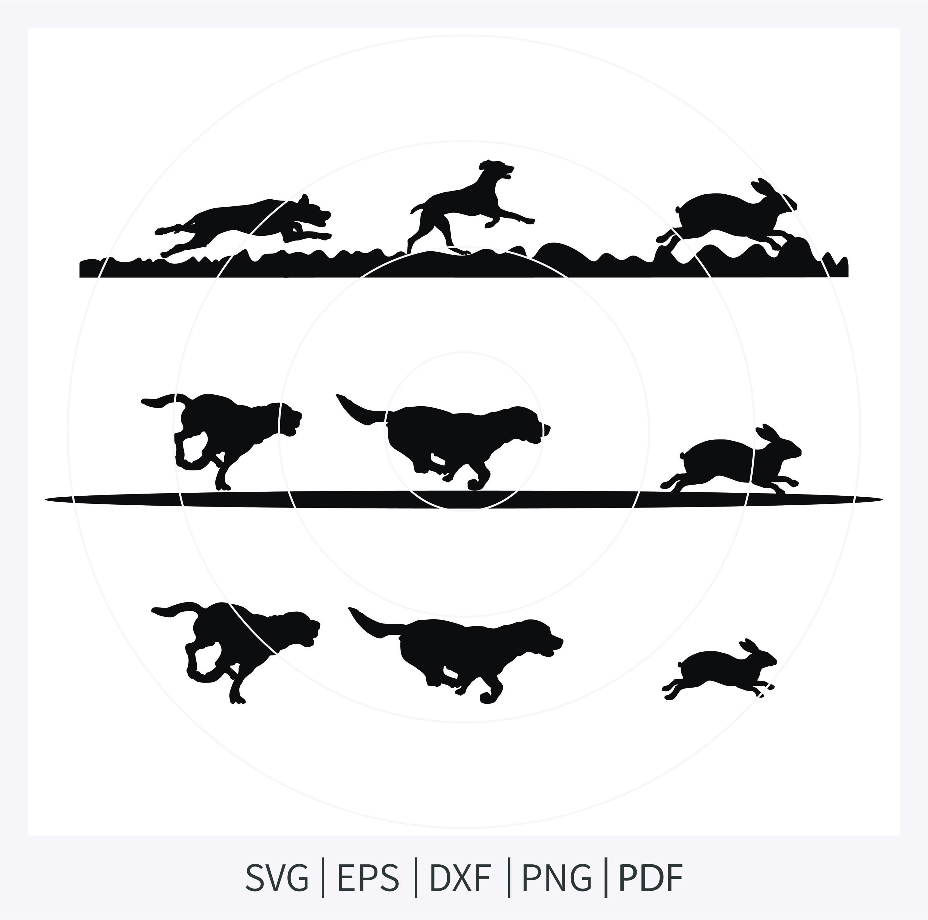 Rabbit Hunting SVG, Hound Dog Chasing Rabbit SVG, Hunting Dog Svg ...