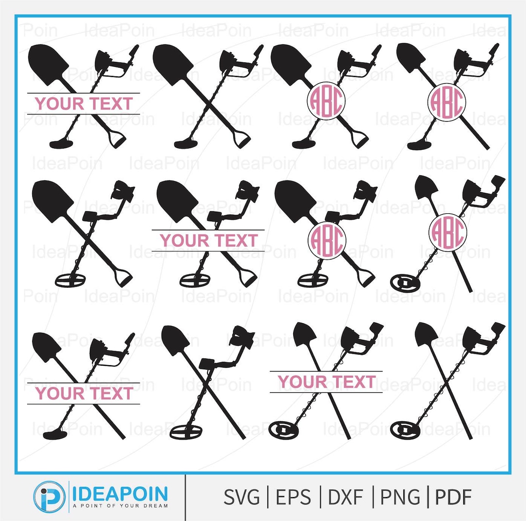 Metal Detector Svg, Metal Detector With Shovel Svg, Metal Detector Logo ...
