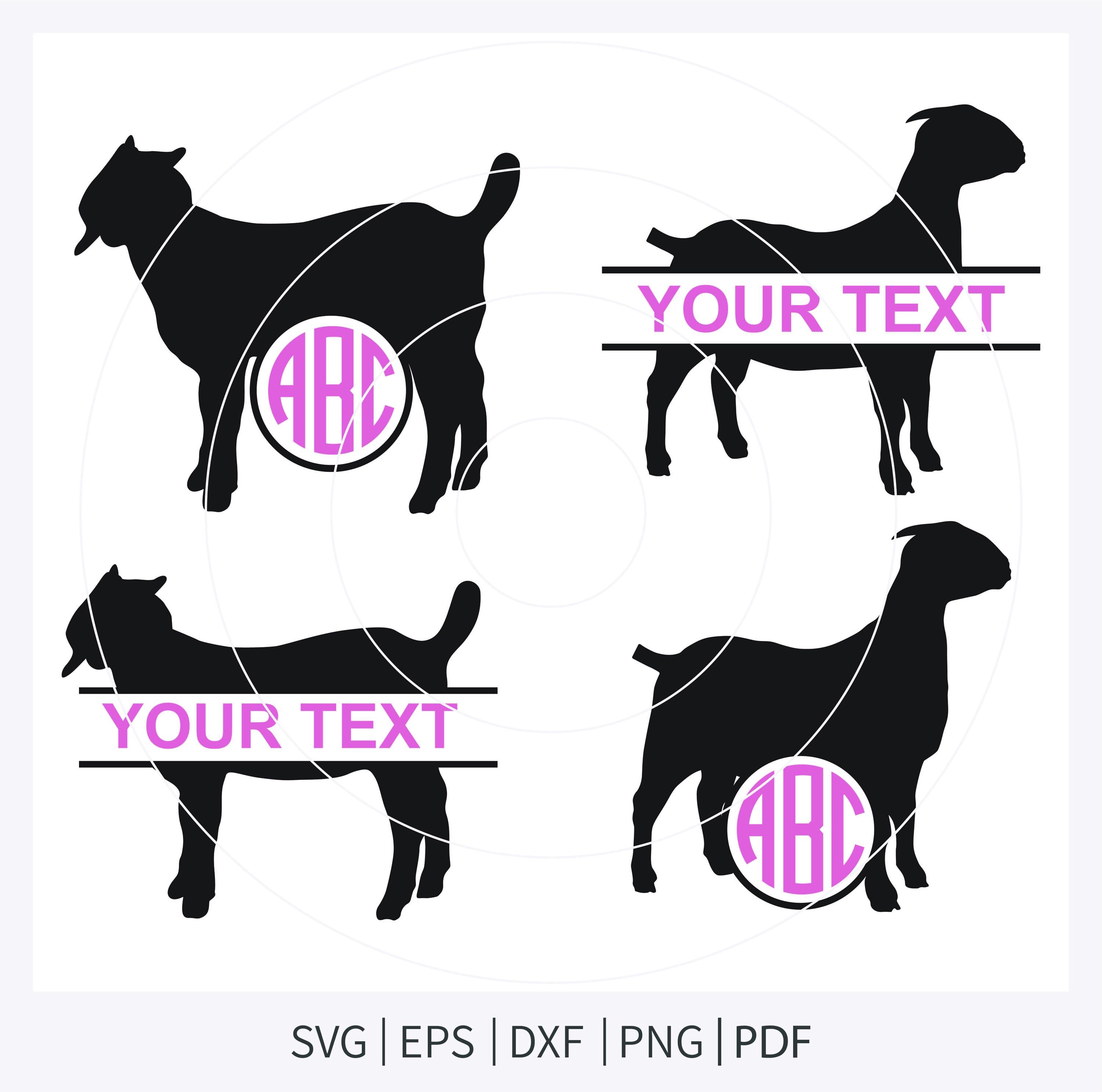 Boer Goat Svg, Boer Doe Set Digital Download, Boer Goat Split Monogram ...