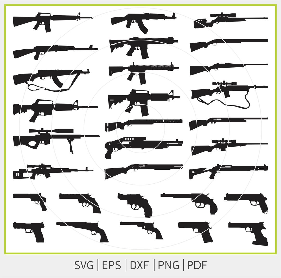 Crossed Rifles SVG, Gun Silhouettes SVG, Rifle Svg, Rifle Clipart ...