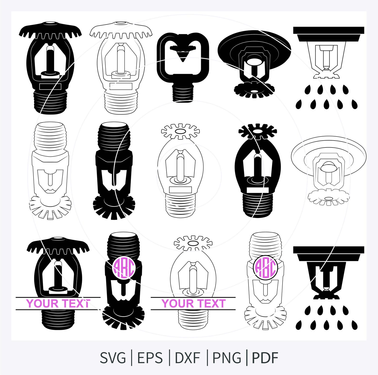Fire Sprinkler SVG Files for DIY Projects (digital Download) - Etsy