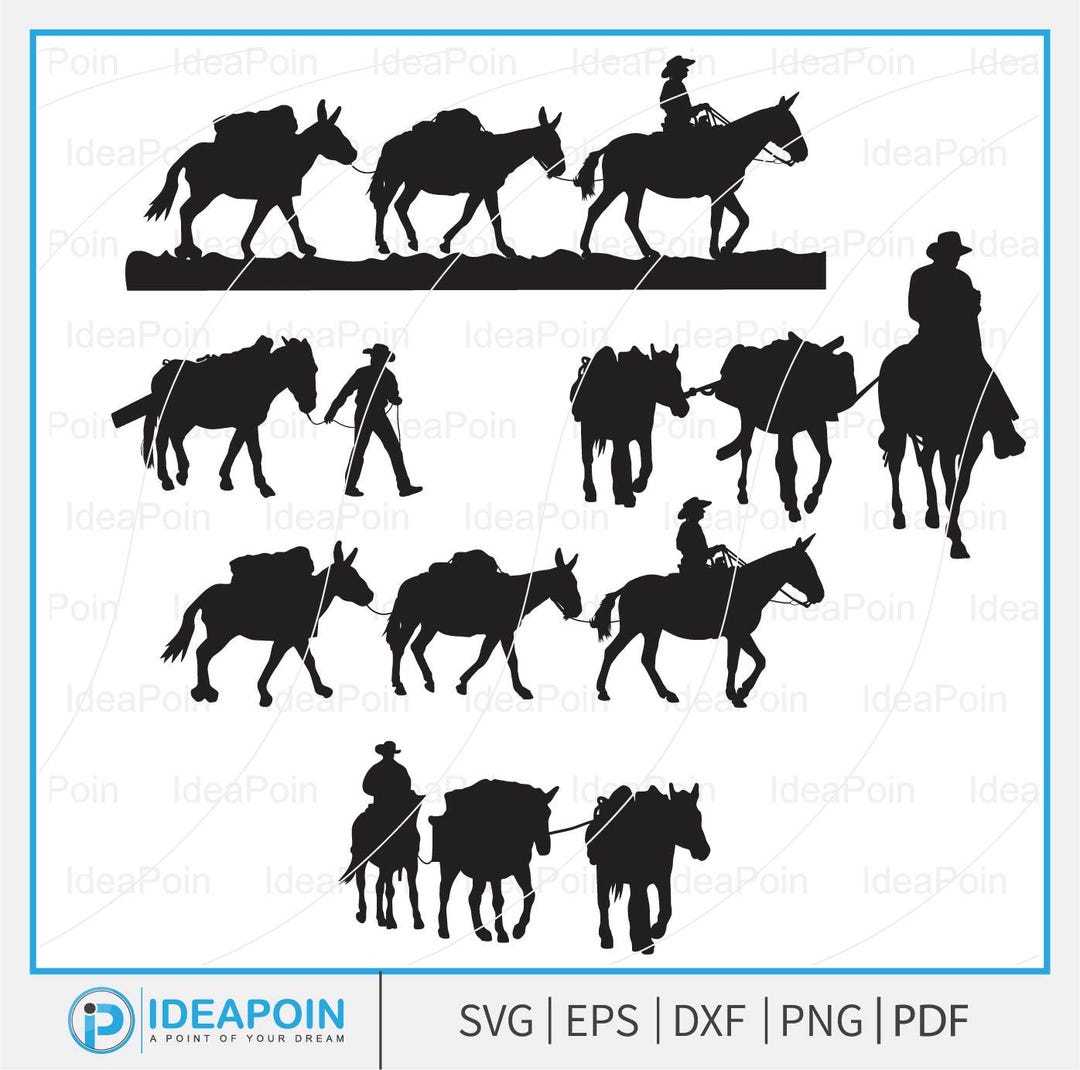 Cowboy Pack String SVG, Mules Vector (digital Files) - Etsy