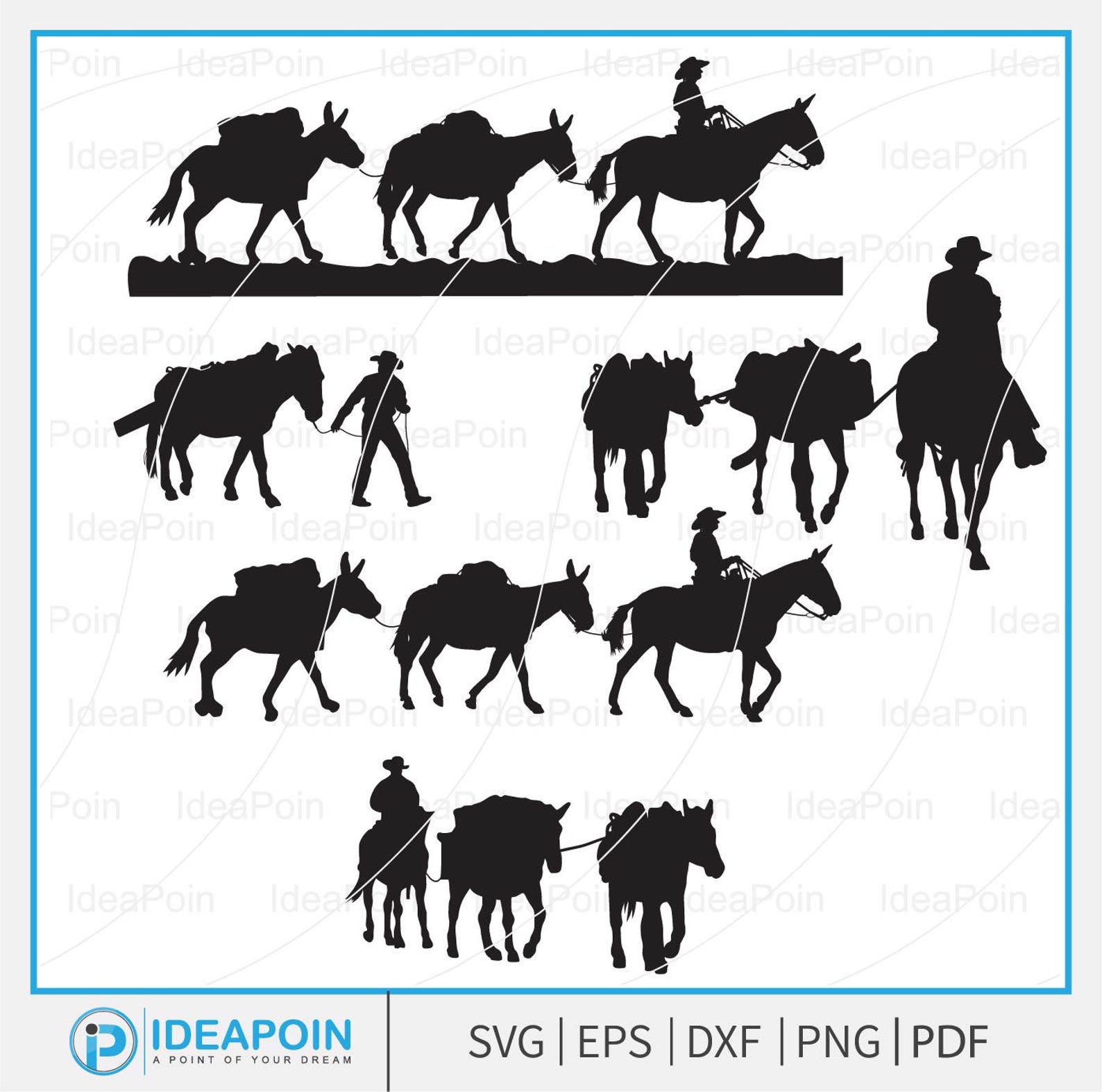 Cowboy Pack String SVG, Mules Vector (digital Files) - Etsy