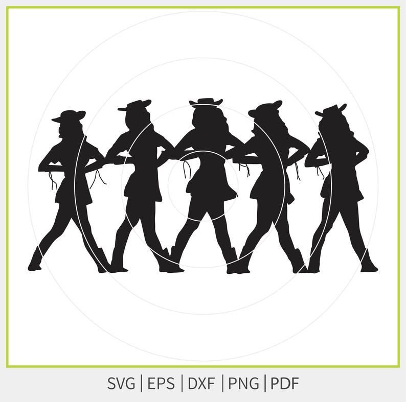 Drill Dance Team Silhouettes, Kickline (svg, Eps, Dxf, Png) - Etsy