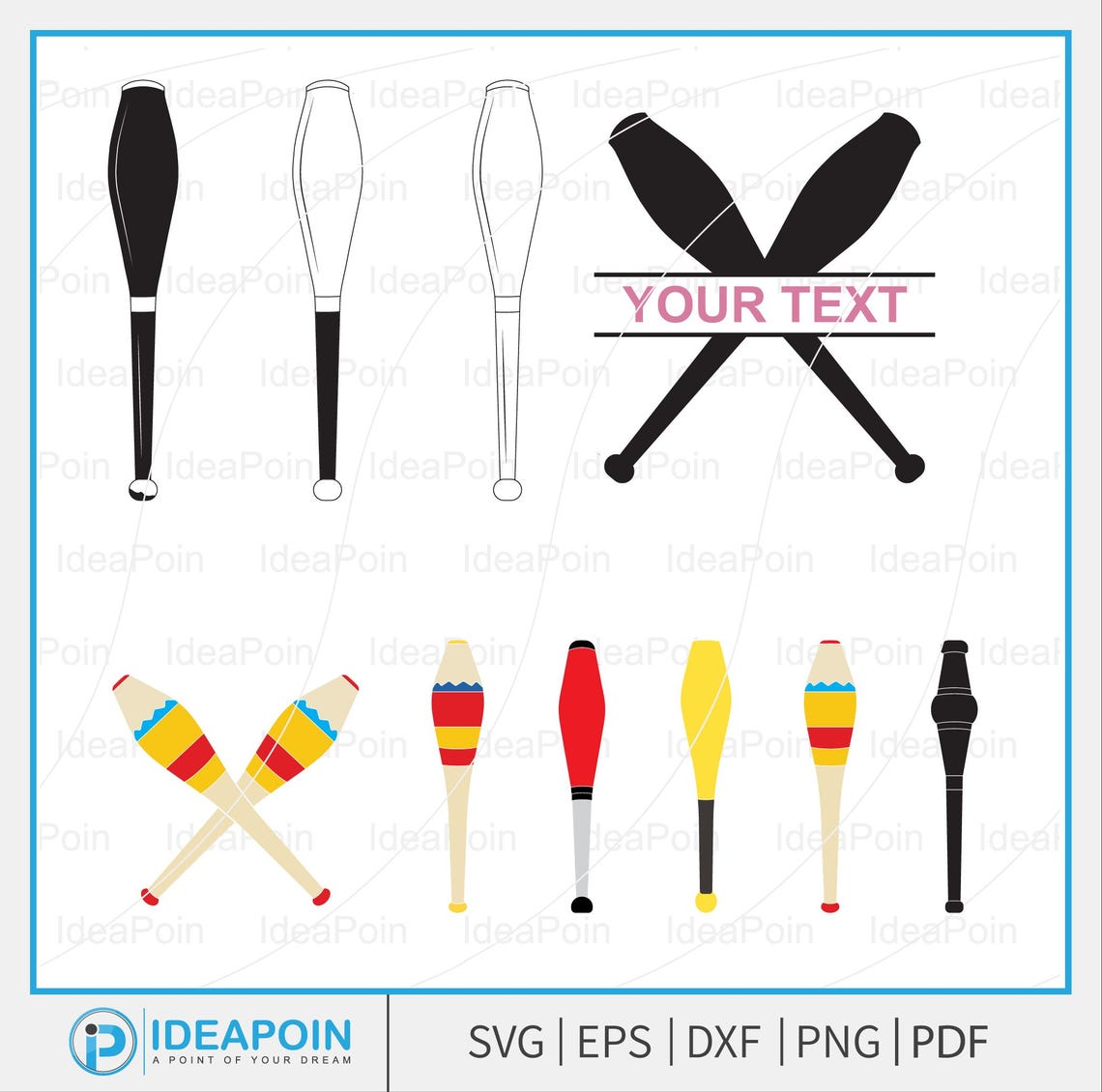Juggling Clubs Svg, Cirque Juggling SVG, Juggling Clubs Vector ...