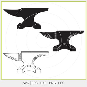 Anvil Silhouette Clipart, Monogram Design (svg, Png, Dxf, Eps) - Etsy