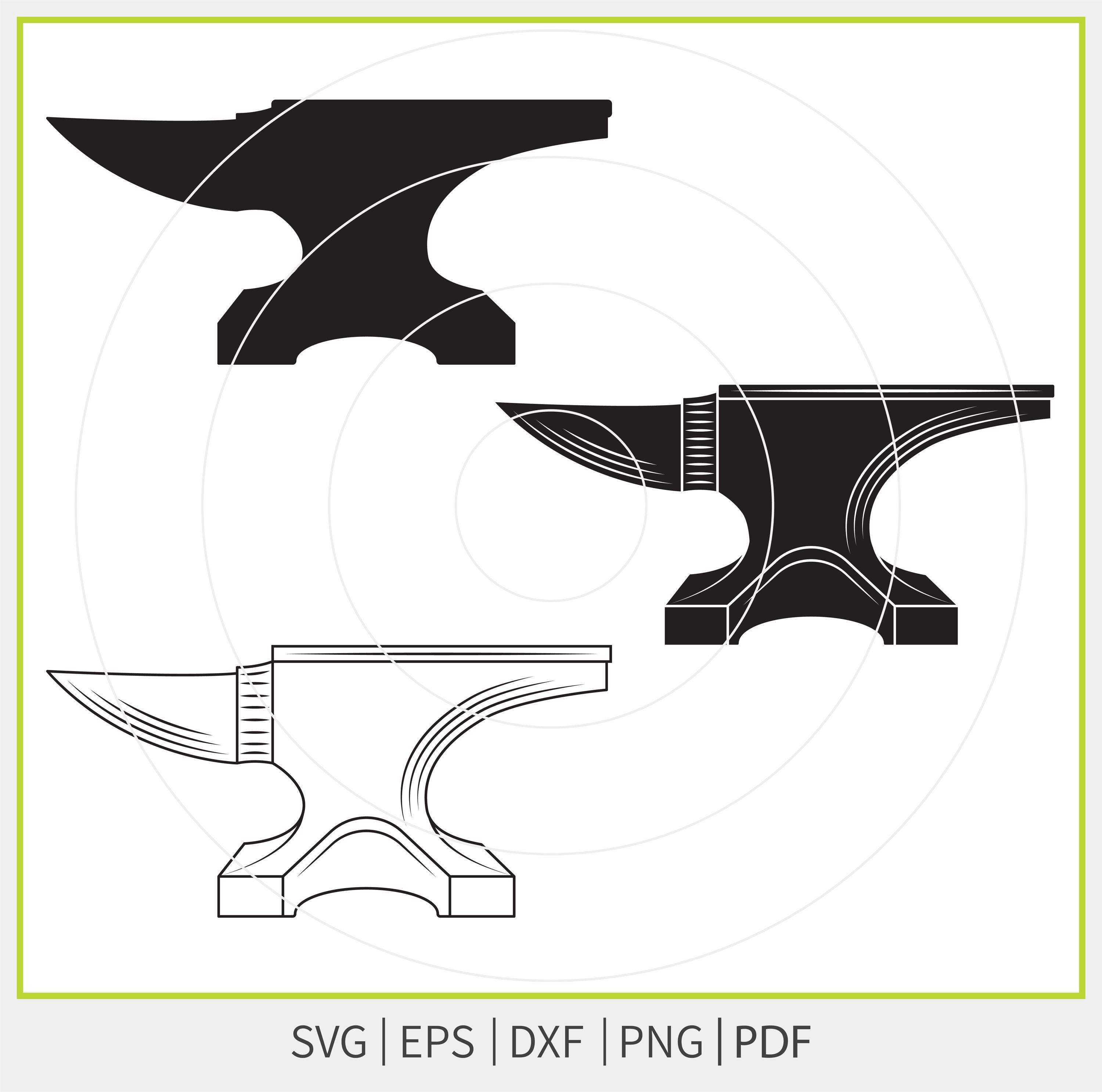Anvil Silhouette Clipart, Monogram Design (svg, Png, Dxf, Eps) - Etsy