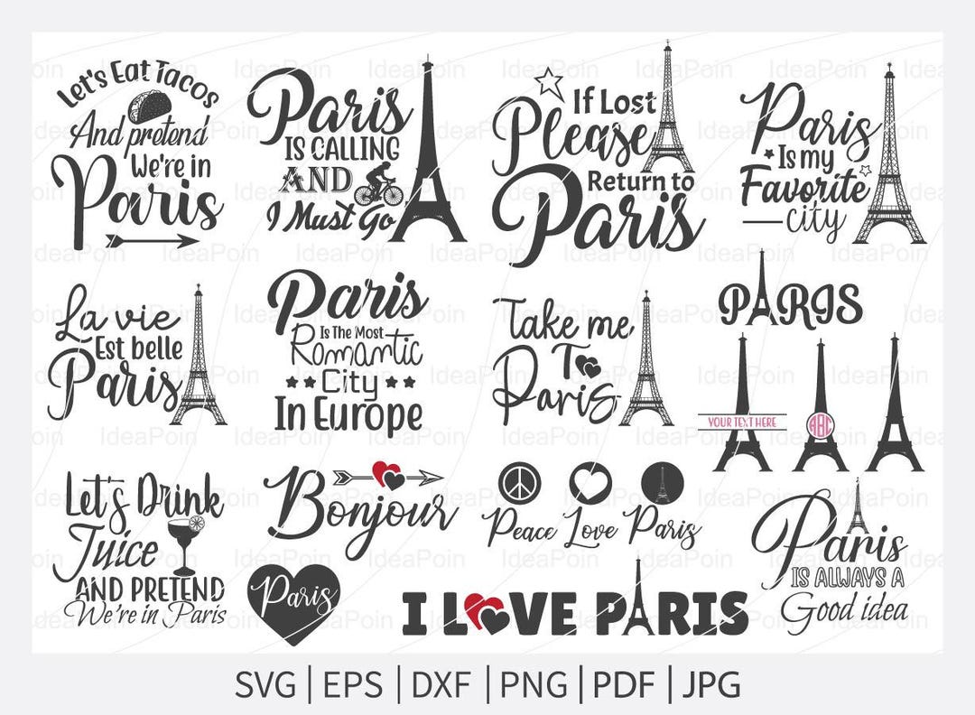 Paris Svg, Paris is Calling, Capital of France SVG, Paris Svg Files ...