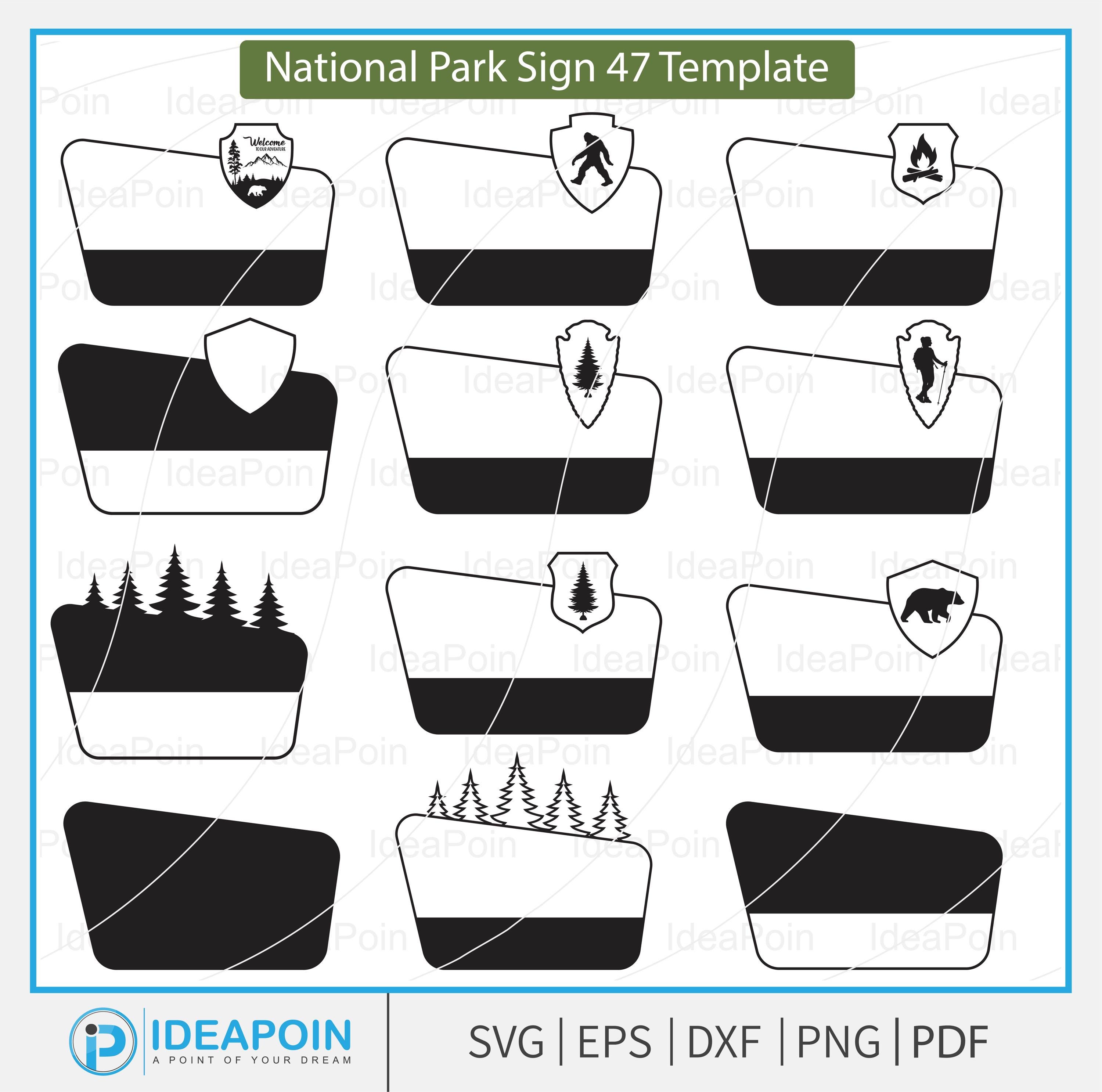 Customizable National Park Sign Template (svg, Png, Dxf, Eps) - Etsy