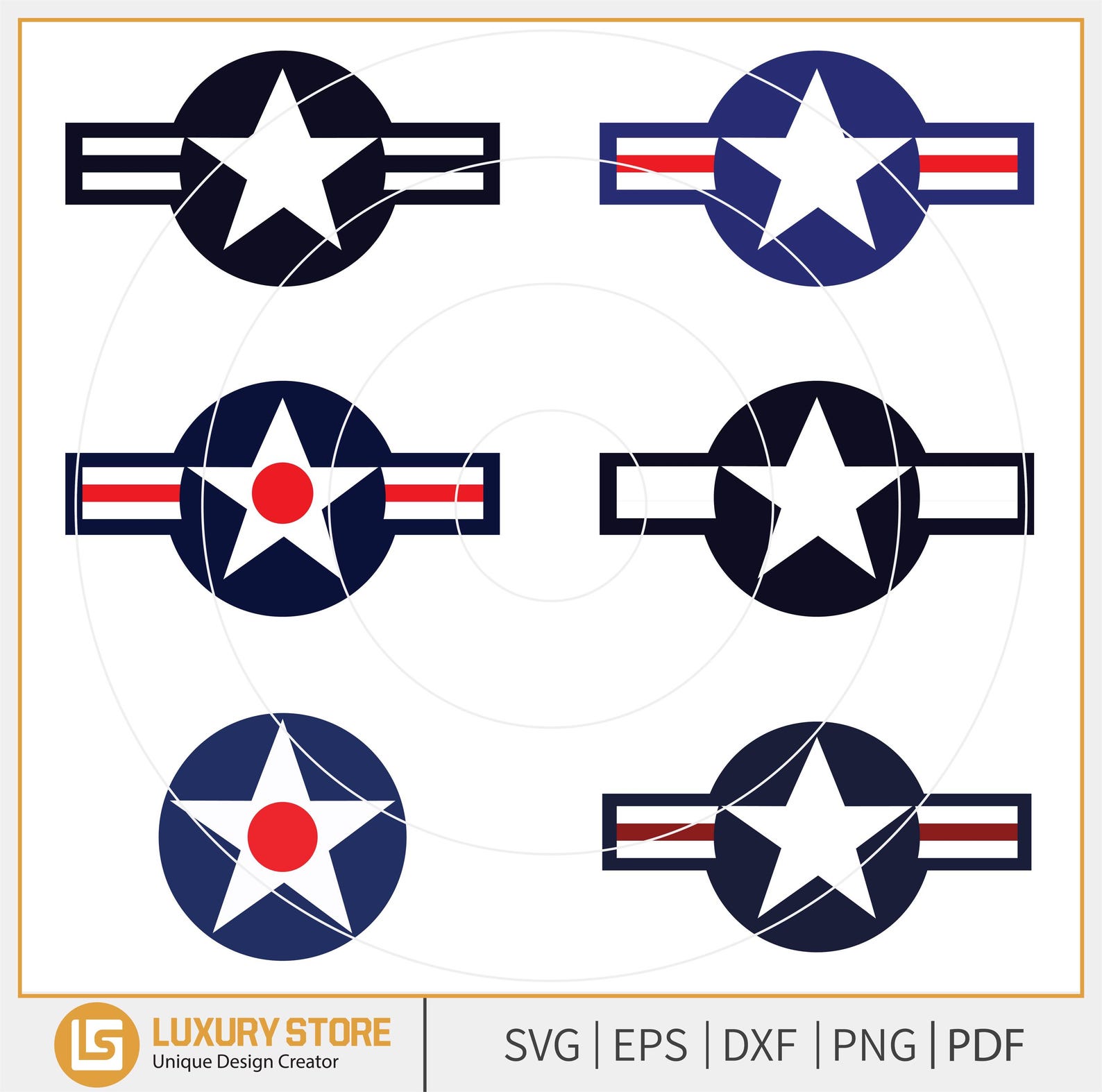 US Air Force Roundel Svg, Retro Military Star SVG Bundle, U.s. National ...