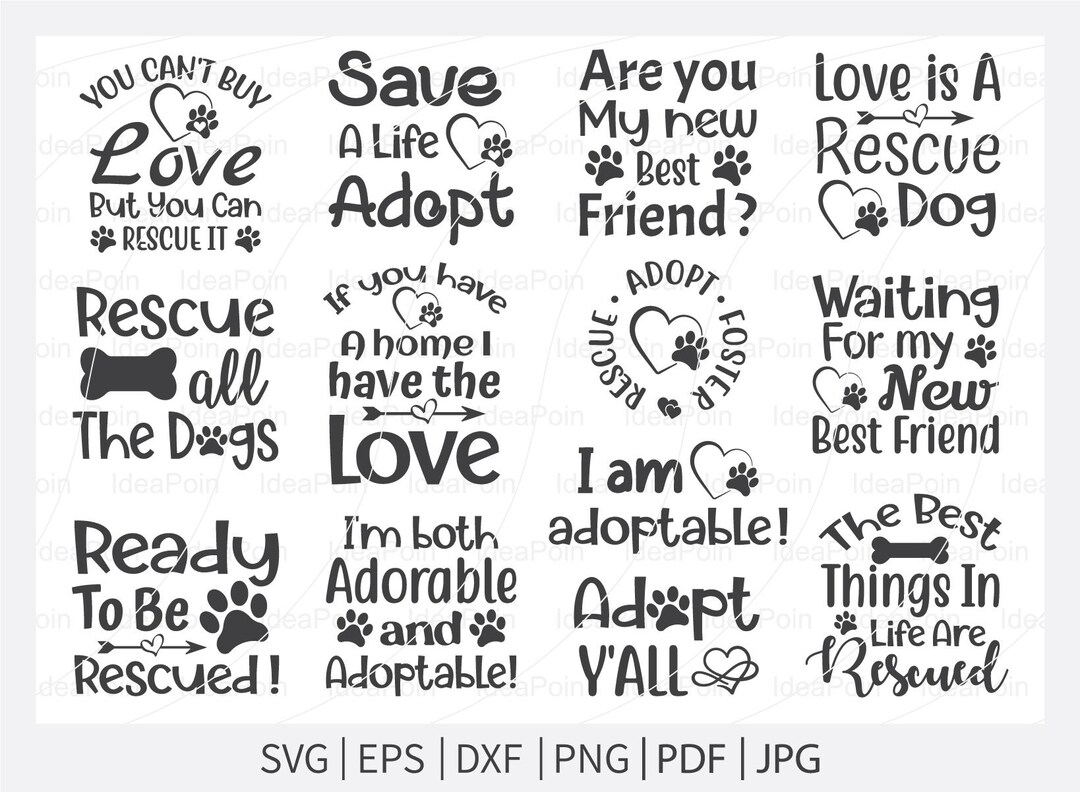 Pet Adoption Svg, Pet Adoption SVG Bundle, Dogs SVG, Dog Life Svg, Pet ...