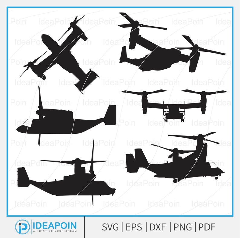 V-22 Osprey Svg, V-22 Osprey Silhouette, V-22 Osprey Side View ...