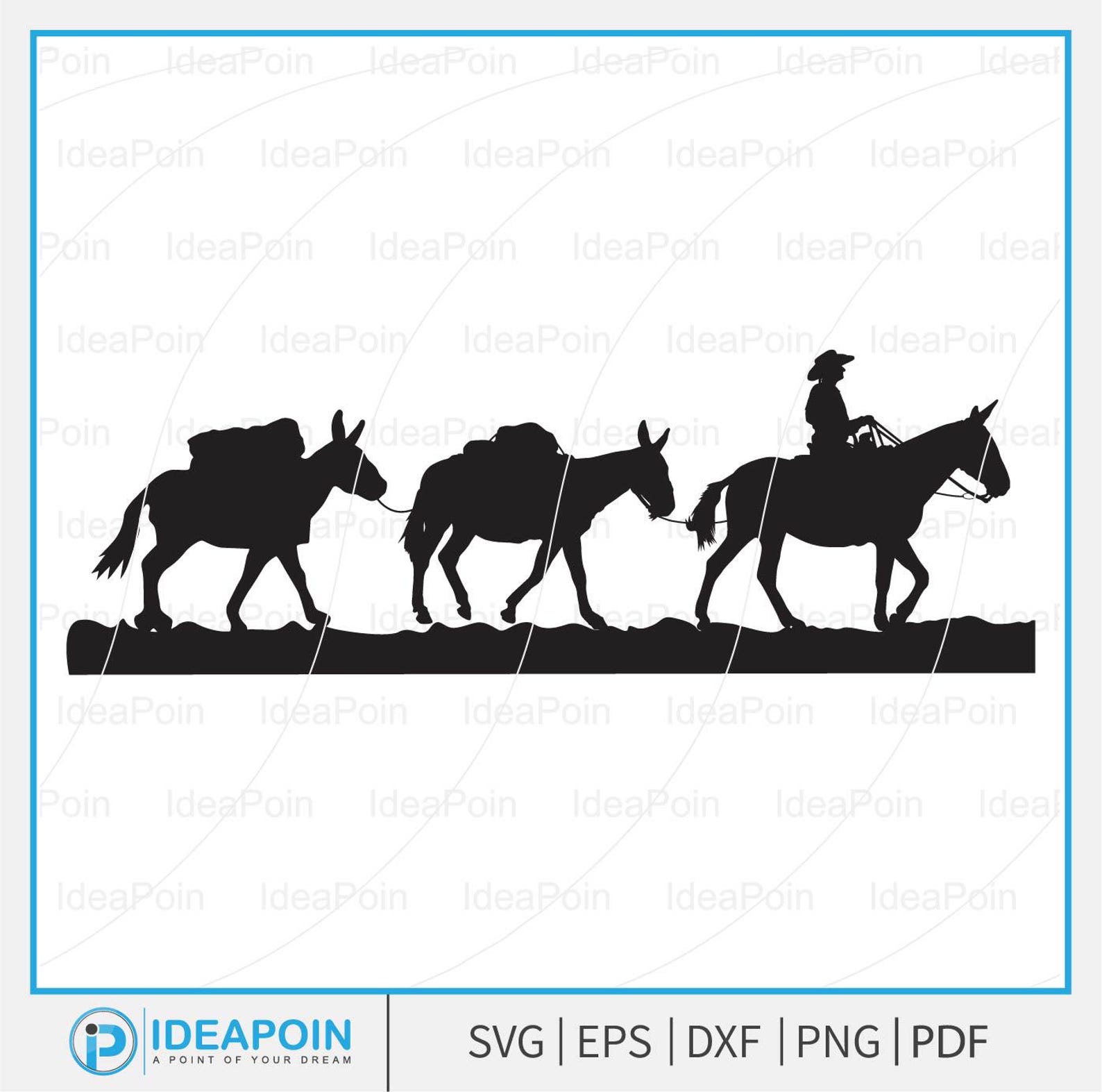 Cowboy Pack String SVG, Mules Vector (digital Files) - Etsy