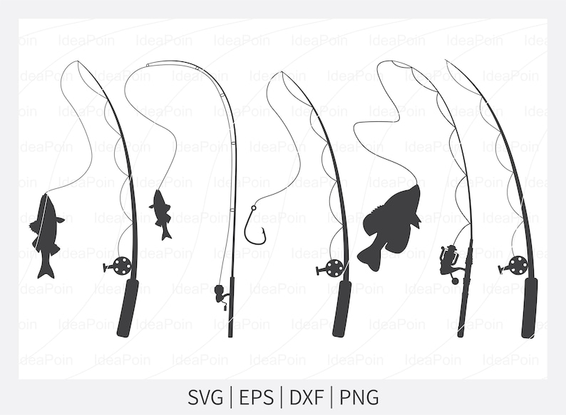 Fishing Rod Silhouette SVG, Fishing Rod Svg, Fishing Rod Clipart ...
