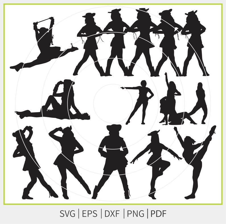 Drill Dance Team Silhouettes, Kickline (svg, Eps, Dxf, Png) - Etsy