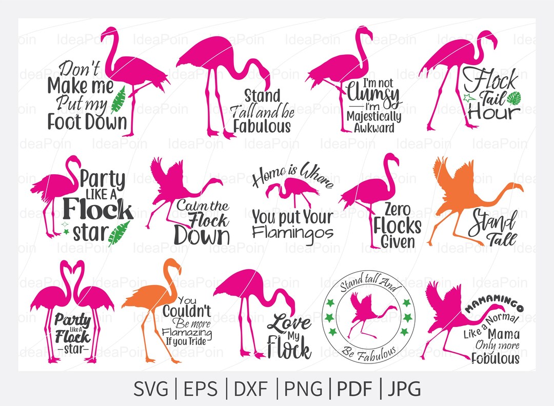 Pink Flamingo SVG Bundle, Monogram Frame (digital Files) - Etsy