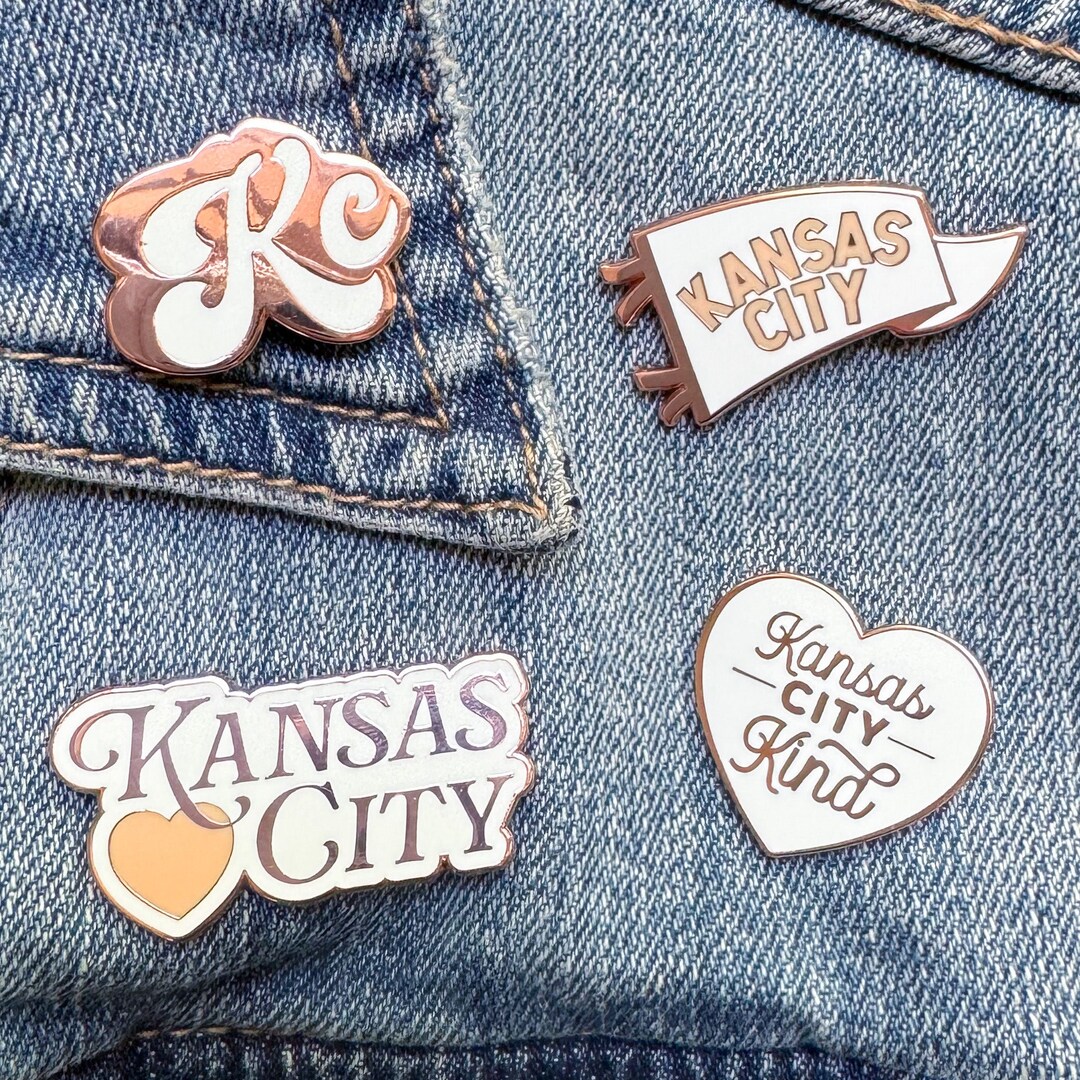Kansas City Rose Gold Pins, Enamel Pin, Game Day Accessories, Kansas ...