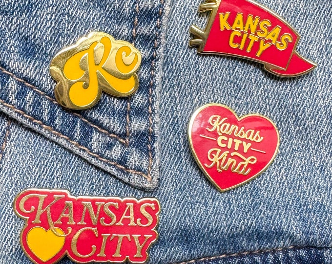 Kansas City Pins, Red and Yellow, Kansas City Chiefs, Game Day Enamel ...