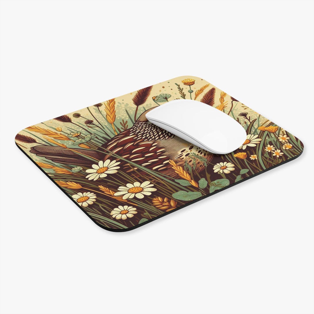 Quail Gift, Floral Bird Design, Office Decor, Nature Lover Gift, Eco ...