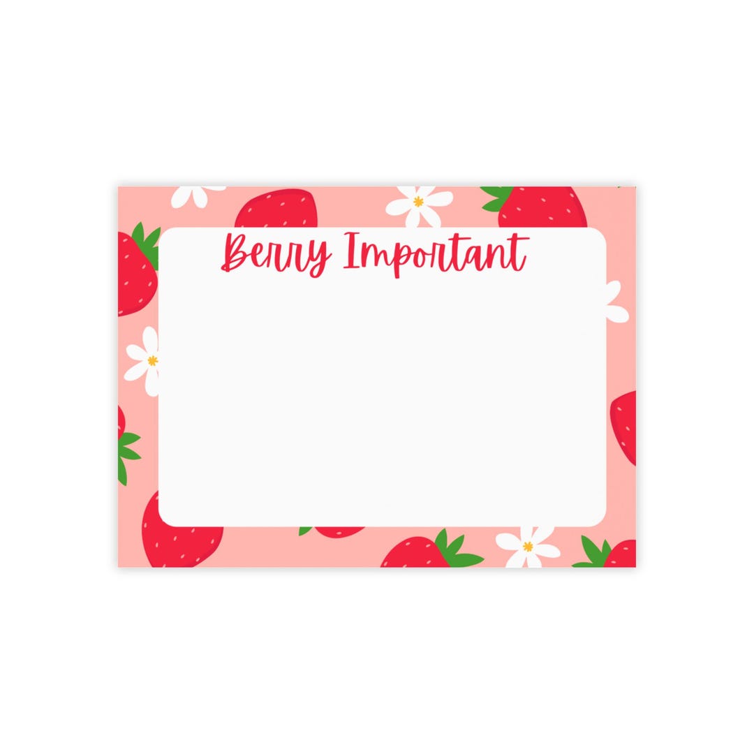 Berry Important Post-it® Note Pads, Cute Stationery Strawberry-themed ...