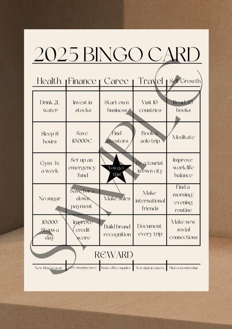 Vision Bingo Card 2025 - Etsy