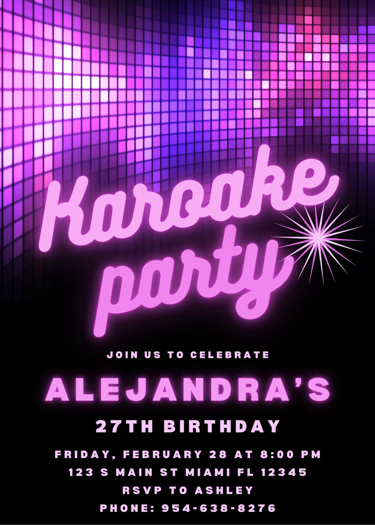Karaoke Party Invitation, Karaoke Party, Karaoke Birthday Party ...