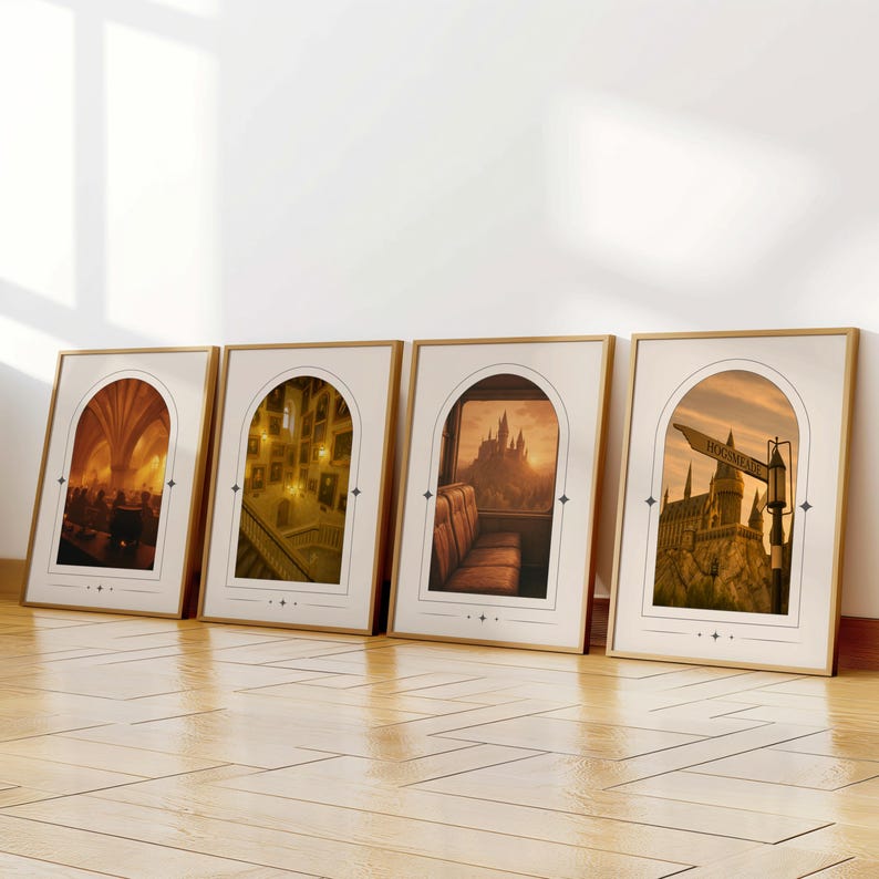 Harry Potter Poster Set of 4 – Digital Wall Art for Hogwarts Decor ...