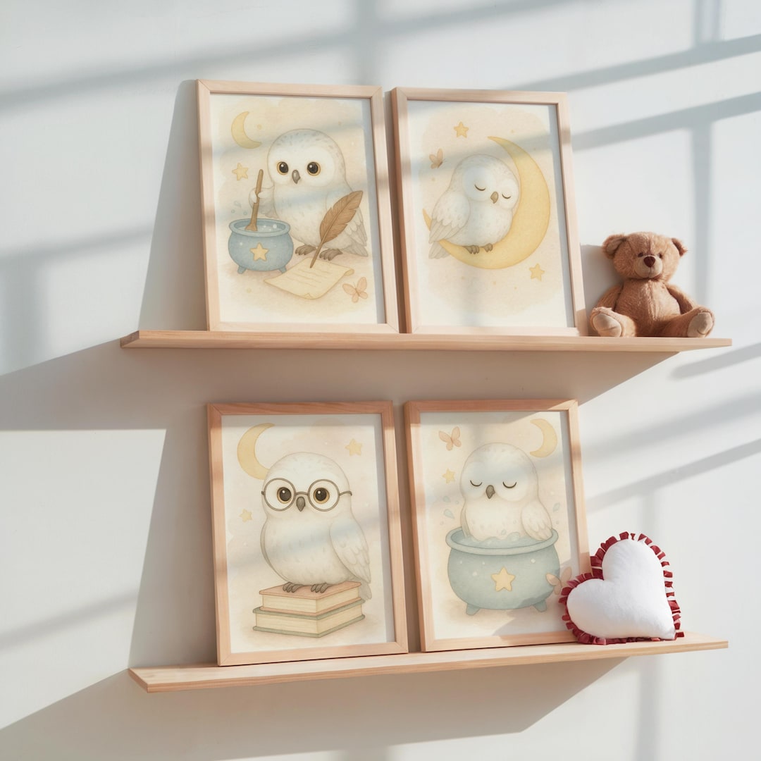 Hedwig Harry Potter Nursery Wall Art – Set of 4 Digital Prints ...