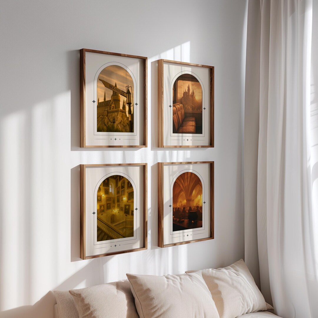Harry Potter Poster Set of 4 – Digital Wall Art for Hogwarts Decor ...